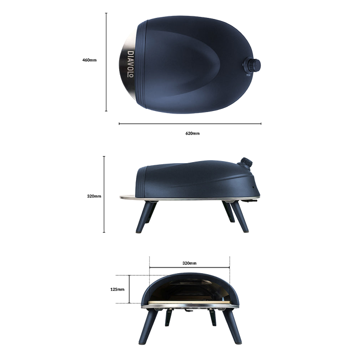 DeliVita Diavolo Blue Gas-Fired Pizza Oven