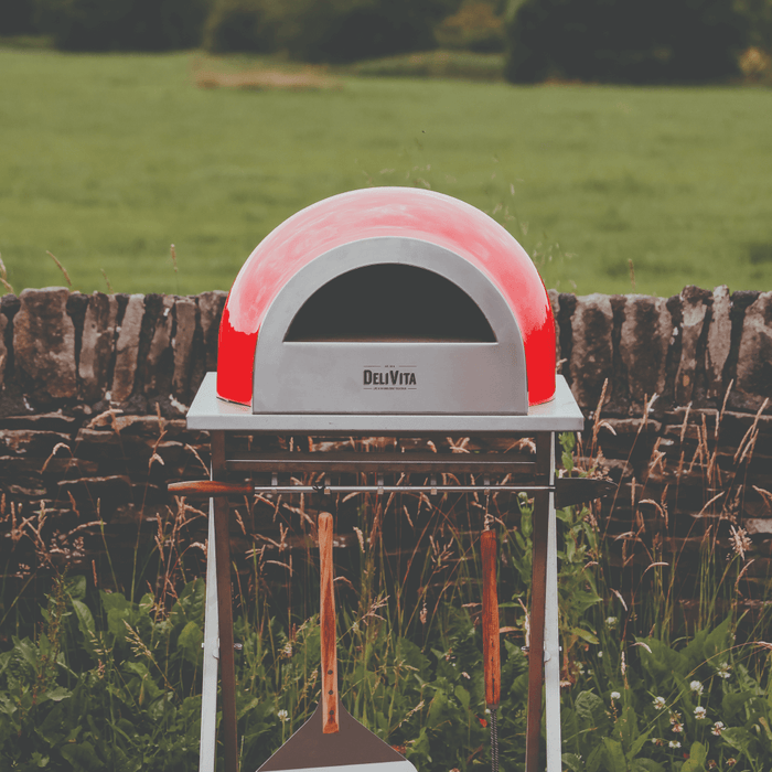 Delivita Wood-Fired Pizza Oven - Chilli Red